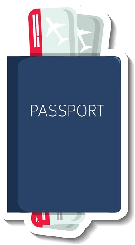 Pasaporte Con Boletos Etiqueta De Dibujos Animados 3188128 Vector En