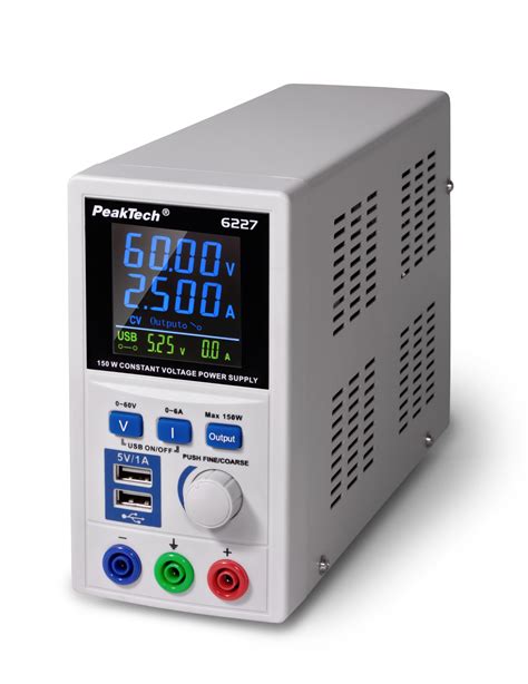 Peaktech® P 6227 Dc Power Supply 0 60 V 0 6 A With 2 X Usb P 6227