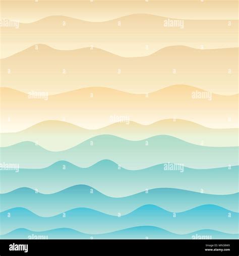 Tropical Beach And Wave Blue Sea Background Vector Illustration Stock