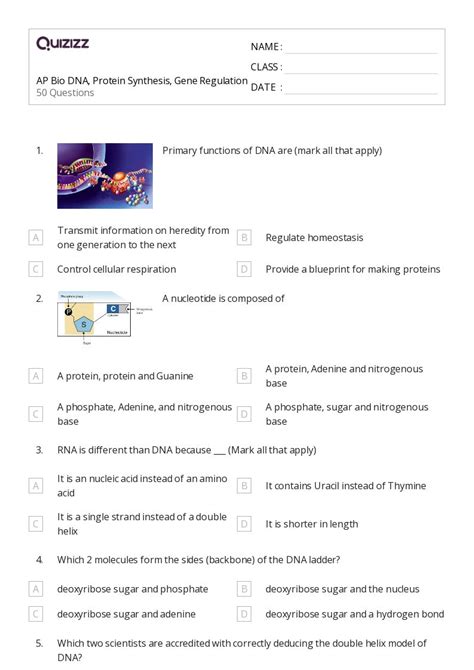50 Gene Regulation Worksheets For 11th Grade On Quizizz Free And Printable