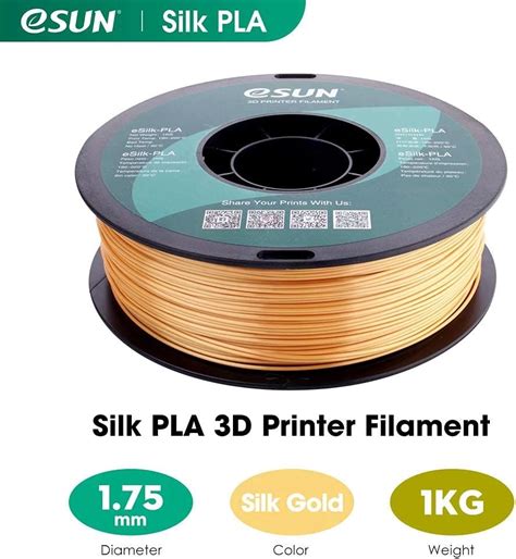 Esun Silk Pla 3d Printer Filament Gold