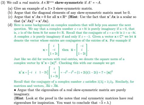 Solved X I 3 We Call A Real Matrix A Rnxn Chegg