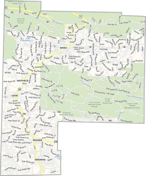 Polk County Map Arkansas Us County Maps