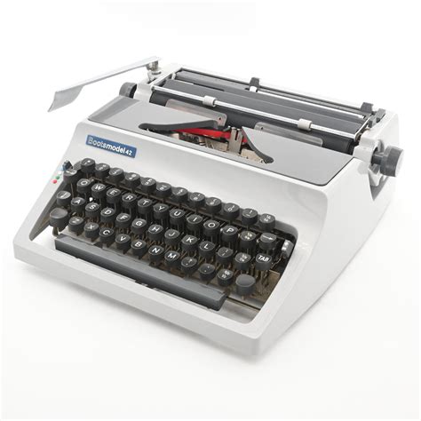 Boots Model 42 Typewriter White And Blue Colour Vintage Retro Mr
