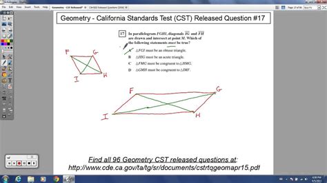 Geometry Cst Released Question 17 Parallelograms Triangles And