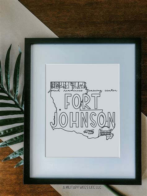 Fort Johnson Fort Polk Jrtc Print Unframed Military Base Illustration