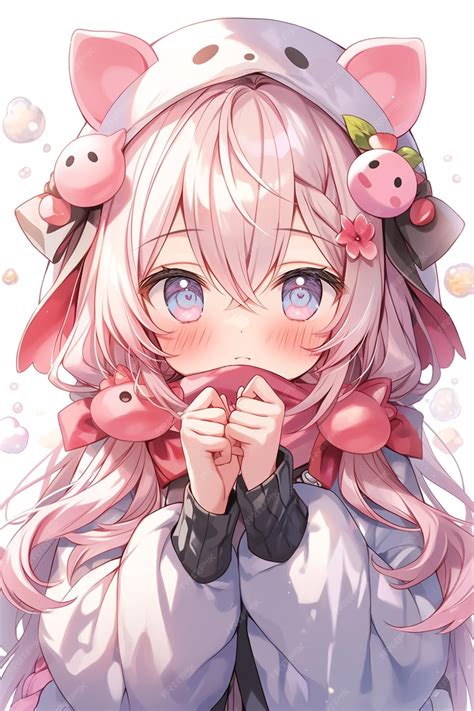 Premium Ai Image Anime Girl With Pink Hair And A Cat Ears And A Pink