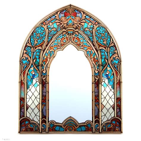 Premium Photo Stained Glass Window Isolated On A White Background