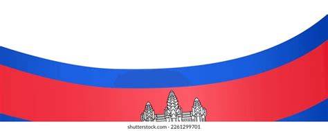 Cambodia Flag Wave Isolated On Png Stock Vector Royalty Free