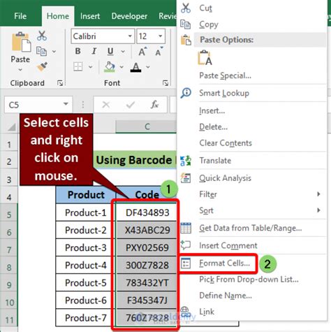 how to convert numbers to barcode in excel 3 easy ways