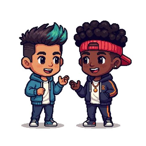 Pixelated Chibi Friends Fun Animation Art Ai Art Generator Easy Peasyai