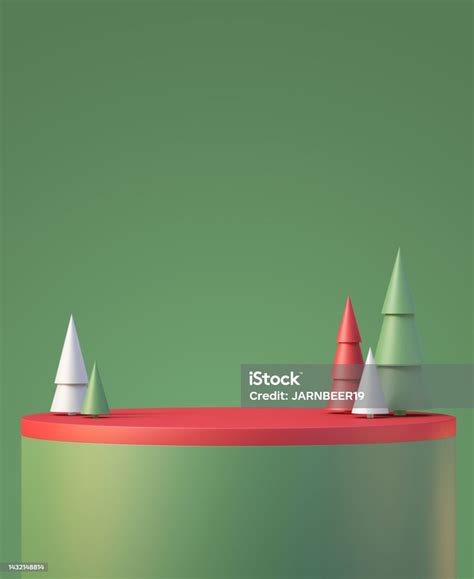 크리스마스와 신년 제품 연단 모형 전시 배경과 Chirstmas 나무 3d 렌더링 배경 0명에 대한 스톡 사진 및 기타 이미지
