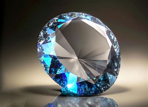 Premium AI Image | A blue diamond sits on a table.