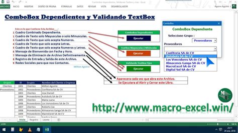 Combobox Dependiente Validando Textbox En Excel Vba Youtube