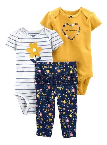 Set Piezas Body Bebé Niña Tedmimak Algodón Flor Cuotas sin interés