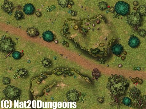 Forest Hill Ambush Battle Map Dnd Battle Map Dandd Battlemap Dungeons
