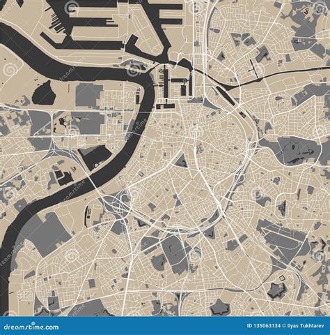 Map Of The City Of Antwerp Belgium Stock Vector Illustration Of