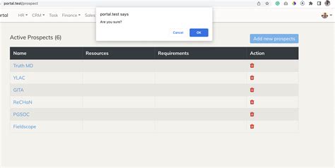 Replace Js Alert With A Modal On Prospect Page · Issue 2680