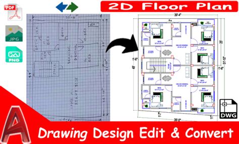 draw edit convert autocad 2d floor plan by m ali814 fiverr