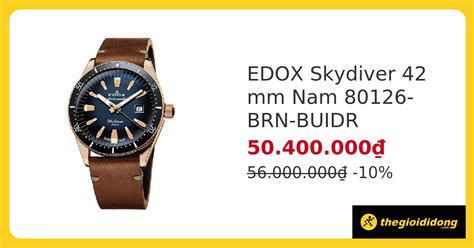 Đồng Hồ Edox 80126 Brn Buidr Nam 42 Mm Giảm Ngay 10