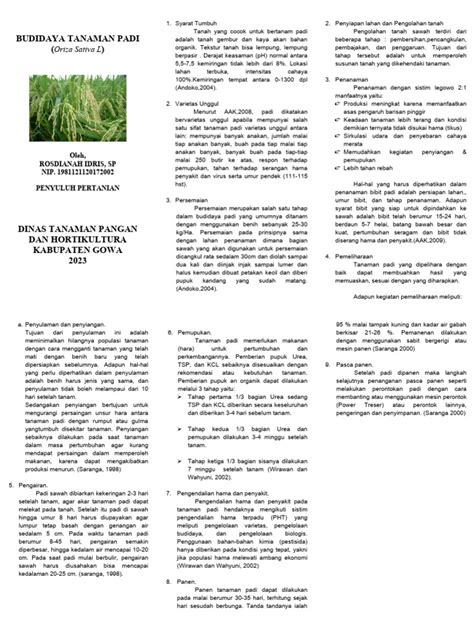 Liflet Budidaya Tanaman Pad1 Pdf