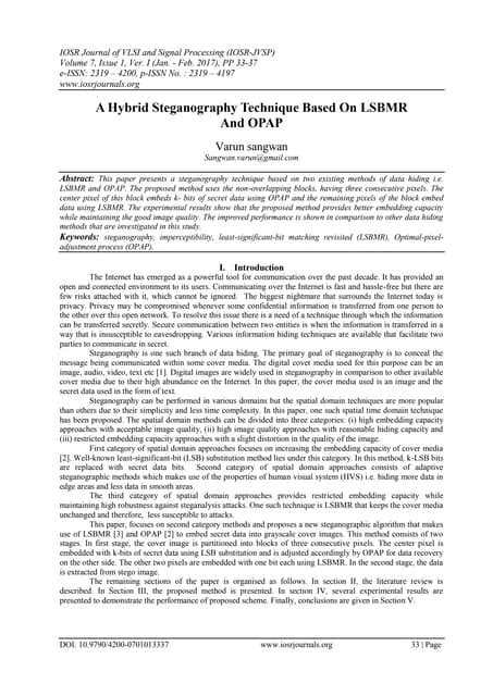 A Hybrid Steganography Technique Based On Lsbmr And Opap Pdf