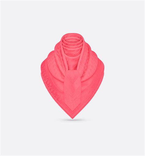 Dior Oblique Shawl Coral Wool Silk And Cashmere Dior