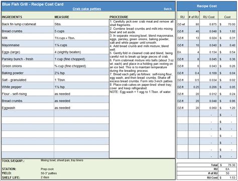 Restaurant Startup Costs Spreadsheet With Menu Recipe Cost Spreadsheet Template Db Excel Com