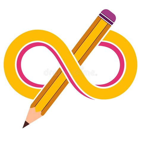 infinity loop pencil icon symbolizing endless creativity writing and education stock vector
