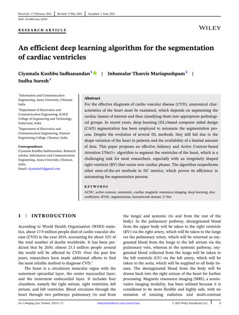 An Efficient Deep Learning Algorithm For The Segmentation Of Cardiac