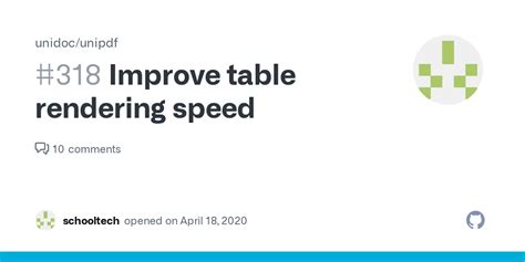Improve Table Rendering Speed · Issue 318 · Unidocunipdf · Github