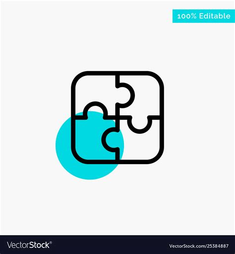 Puzzle Parts Strategy Teamwork Turquoise Vector Image