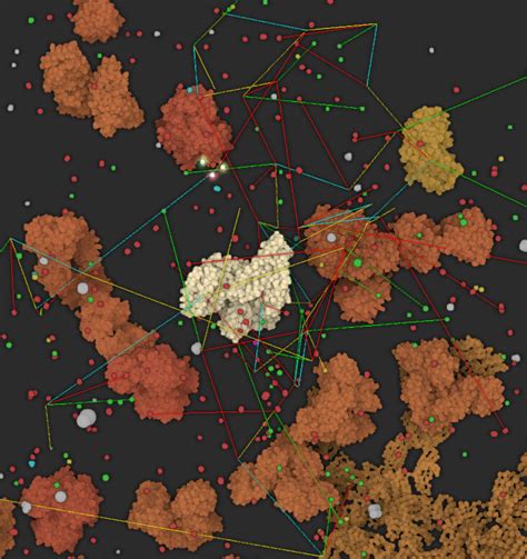Snapshots From A Reaction Tree Structure While Simulating Four