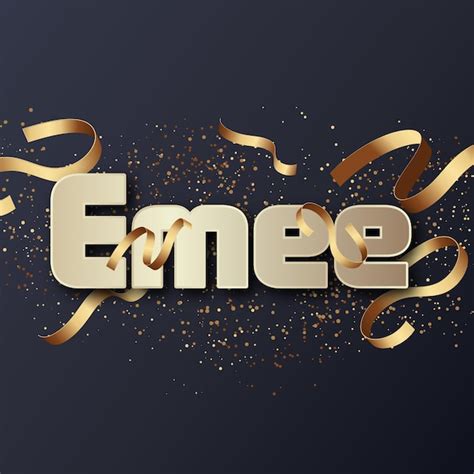 Premium Photo Emee Text Effect Gold  Attractive Background Card Photo