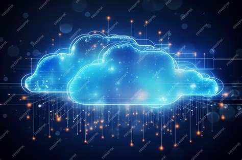 Premium Photo Abstract Cloud Computing Technology Concept Transfer Database To Cloud