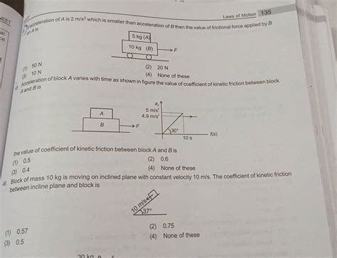 The Value Of Coefficient Of Kinetic Friction Between Block A And B Is