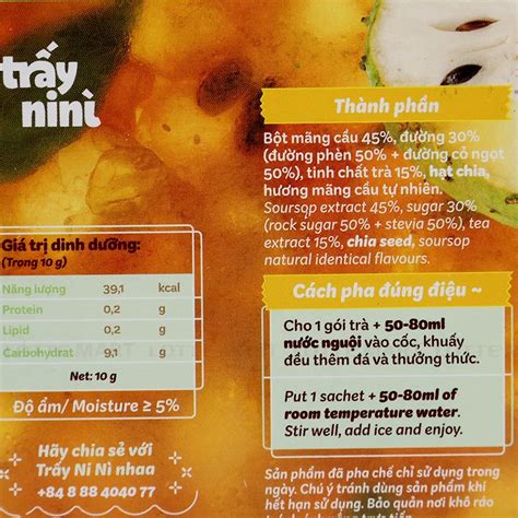 Trà Mãng Cầu Trấy Ni Nì Hộp 10 Gói 10g