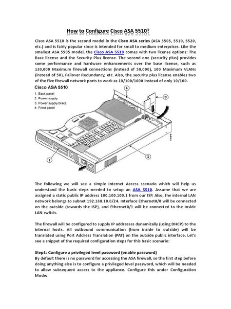 How To Configure Cisco Asa 5510 Pdf Ip Address Firewall Computing