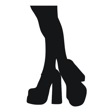 Premium Vector Black Silhouette Of Female Legs In Pose Shoes