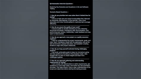 2024 Scenario Based Questions Interview Questions Asked For Automation