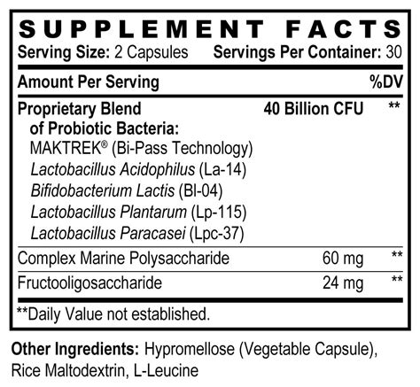 Probiotic Formula 60 Count Tru Body Wellness