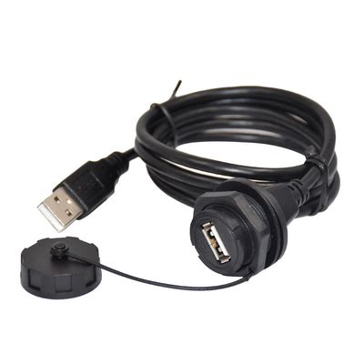 Rohs Industrial Ethernet Connector Male USB 2 0 To Female Panel USB 2 0 Cable
