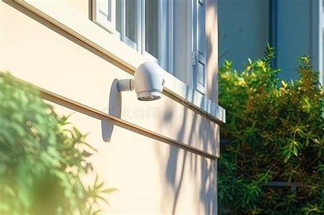 Motion Sensor With Light Detector On House Wall Stock Illustration