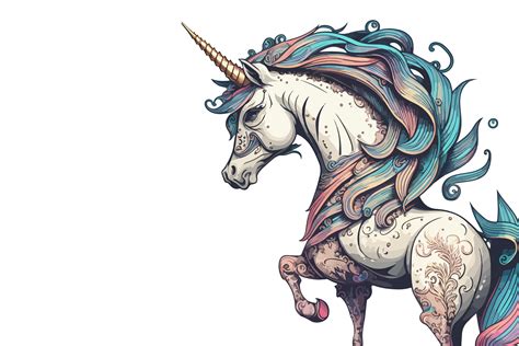 Unicorn Manga Style Vector Illustration Graphic By Breakingdots