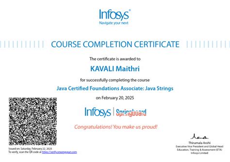 Java Strings Certificate Infosys My3 Pdf