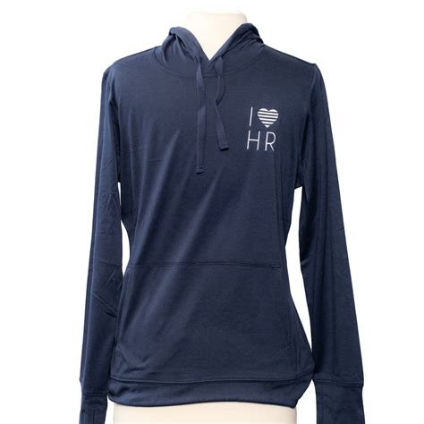 I Love Hr Fitted Blue Hoodie