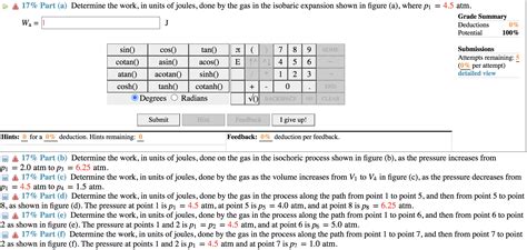 Solved 10 Problem 1 The Pressure Versus Volume Graphs