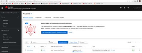Install The Rhacm Operator Import An Existing Cluster Deploy A New