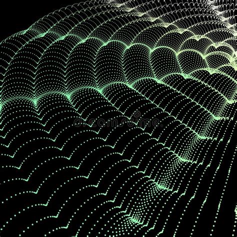 Wavy Grid Background 3d Abstract Vector Illustration Stock Vector