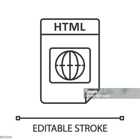 Html ファイル形式の線形アイコン Htmlのベクターアート素材や画像を多数ご用意 Html アイコン イラストレーション